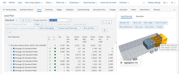 Vehicle Load Planning & Optimisation with SAP Transportation Management